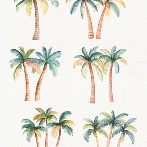 Tropical Palm Tree Clipart: Beach PNG Images (digital Download) - Etsy