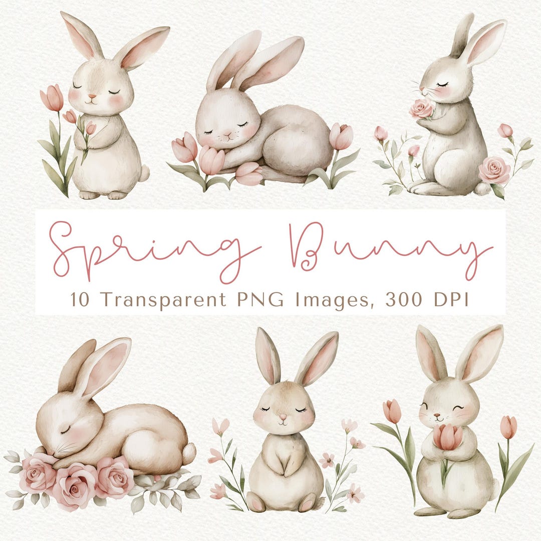 Sleeping Bunny Clipart, Cute Bunny Clipart, Spring Bunny Clipart ...