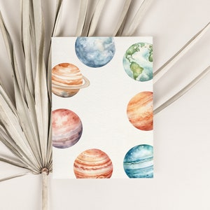 Watercolor Planets Clipart: Solar System PNG Images (digital Download ...