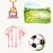 Watercolor Pink Soccer Clipart: Sports PNG Images (300 DPI) - Etsy