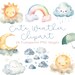 Watercolor Weather Clipart, Kawaii Weather Clipart, Rainbow Clipart ...