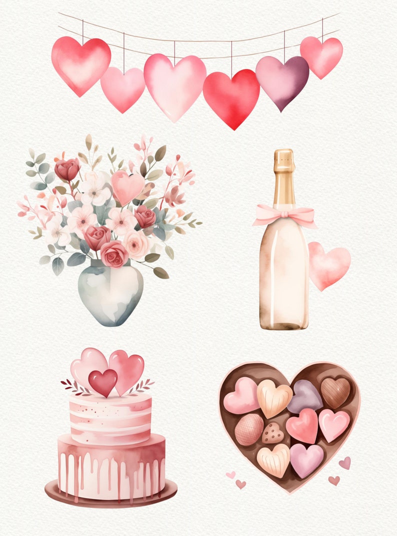 Valentine's Clipart, Valentines Day PNG, Heart Clipart, Valentine PNG ...