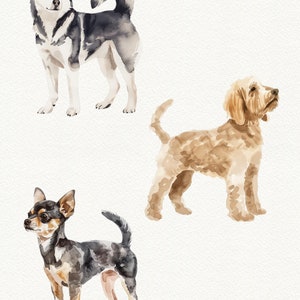 Dog Breeds Clipart: 18 Watercolor Puppy PNG Images (300 DPI) - Etsy