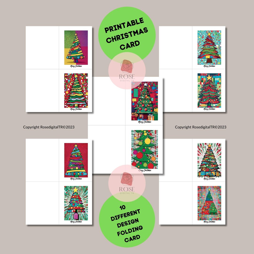 Printable Pop Art Christmas Cards Digital Download 10 Pop - Etsy