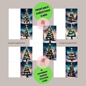 Printable Christmas Tree Cards Digital Download 10 Christmas - Etsy