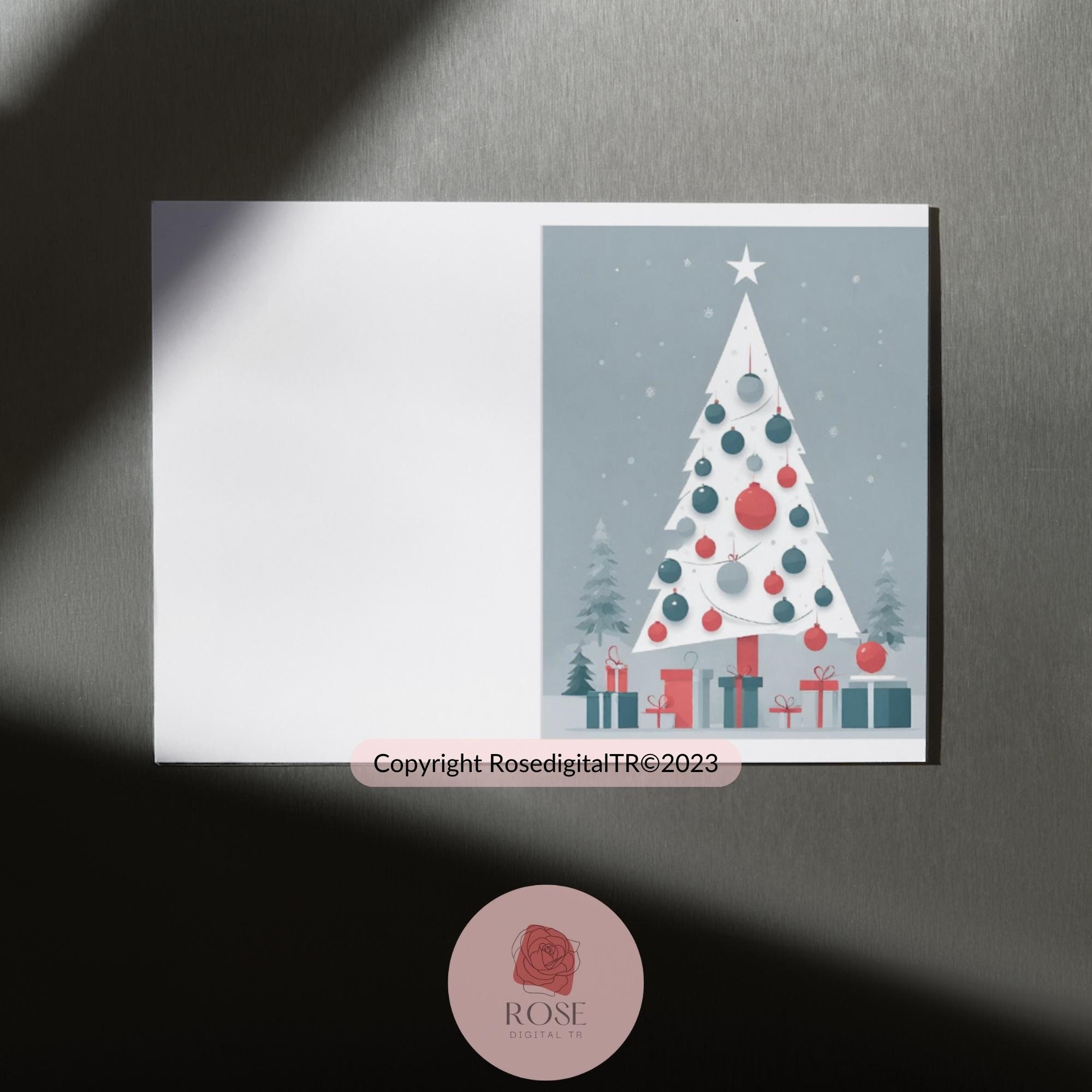 Printable Minimal Christmas Cards, Digital Download, 10 Minimal ...