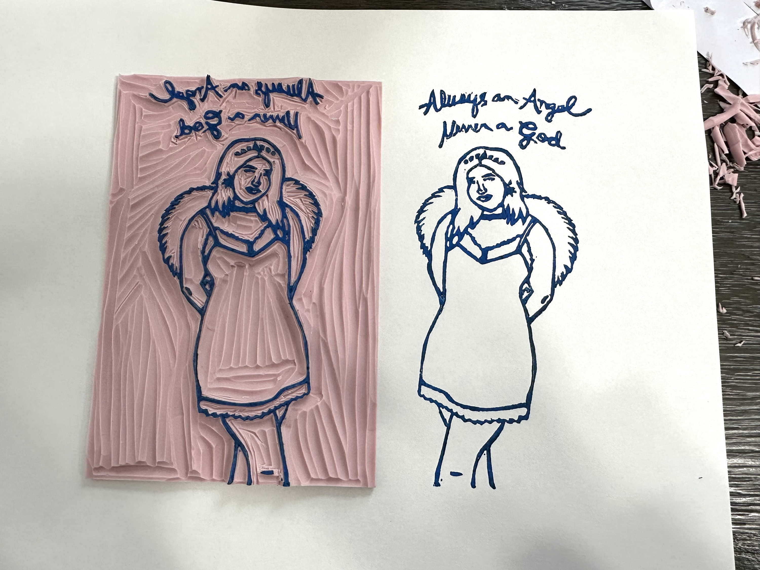 Lucy Dacus Angel Linocut Print - Etsy