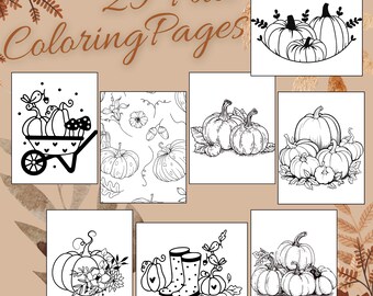 Printable Fall Coloring Pages for Kids 6-count - Etsy