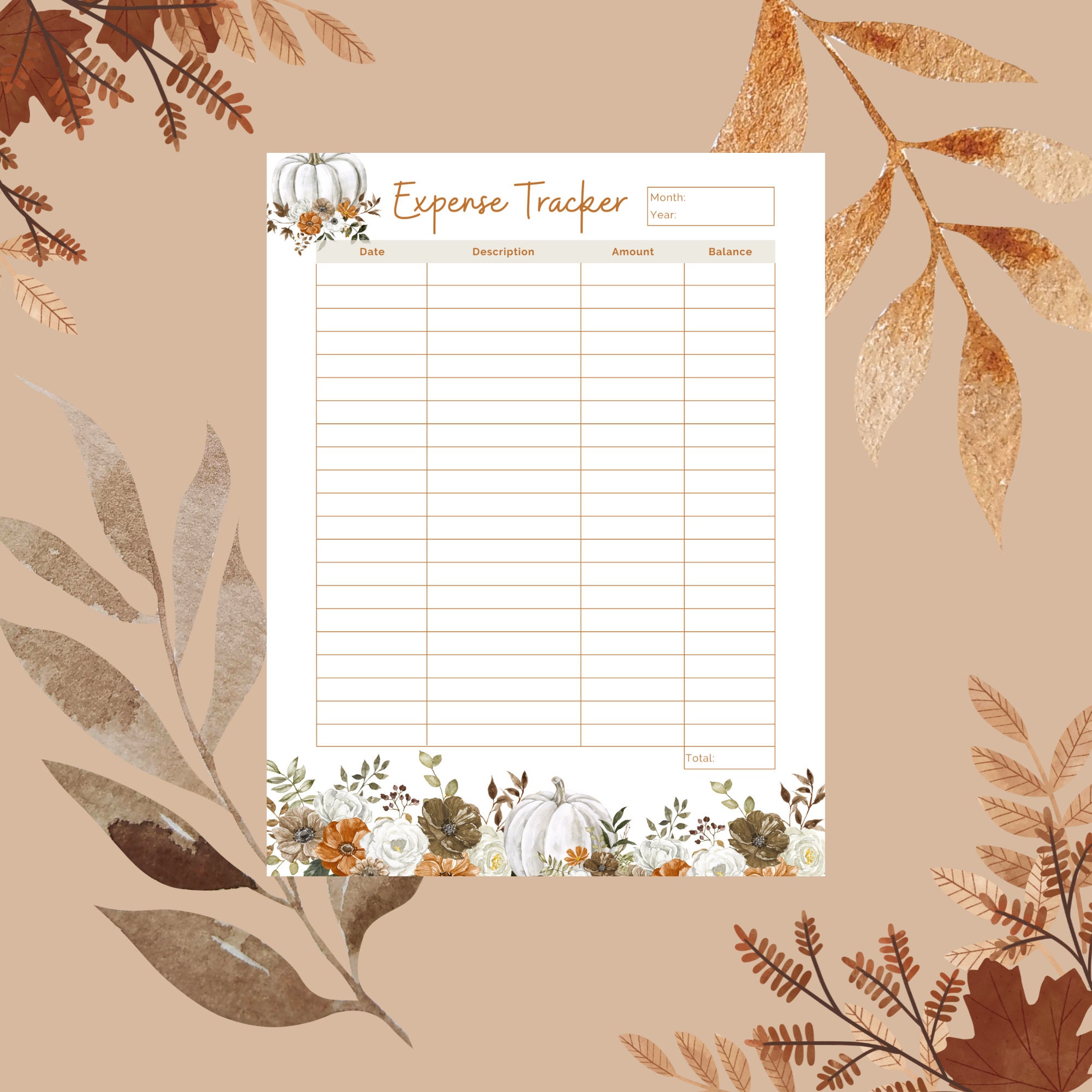 Printable Expense Tracker - Etsy