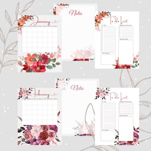 Printable Floral Calendar / Planner - Etsy