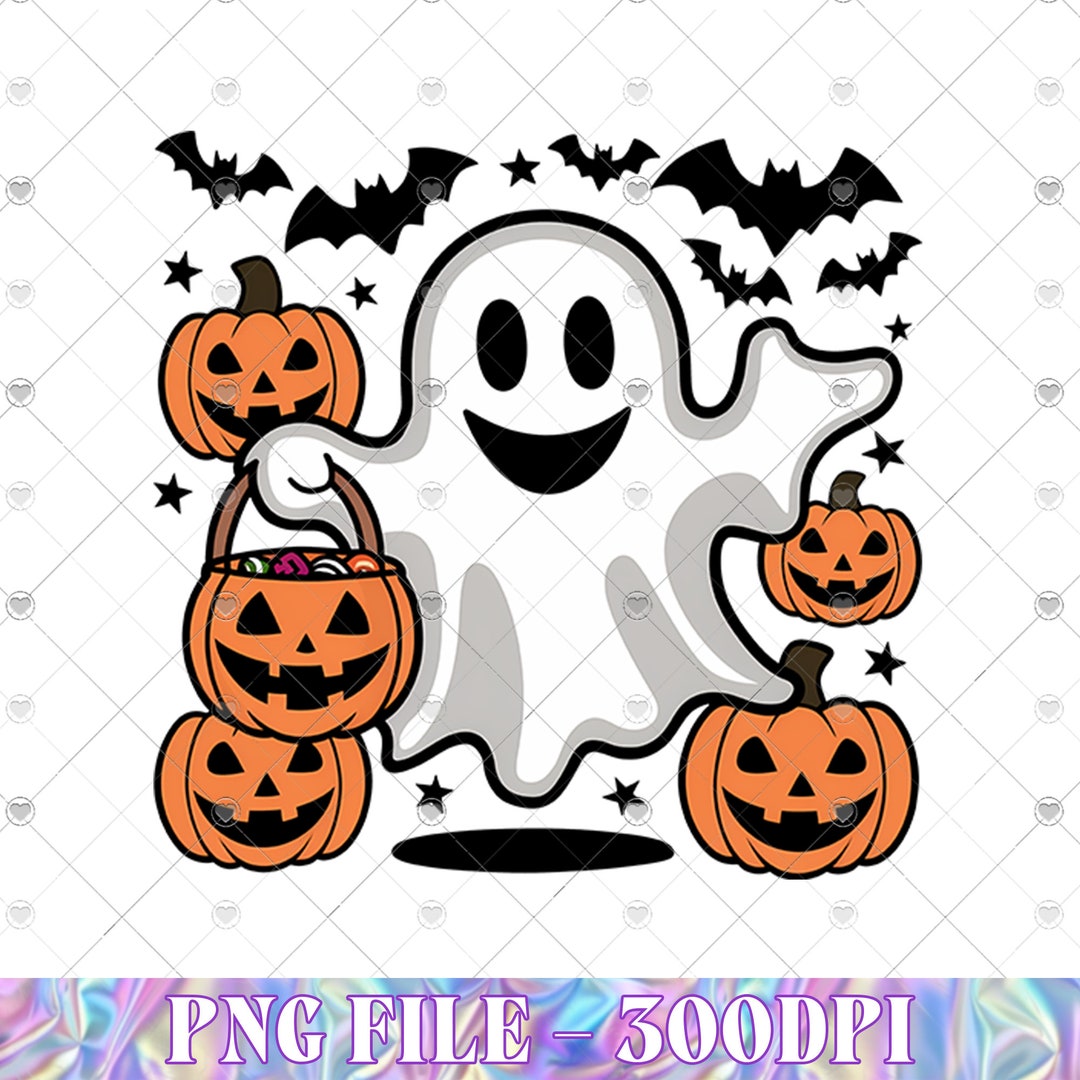 Cute Ghost Halloween Png, Boho Halloween Png, Trendy Halloween ...