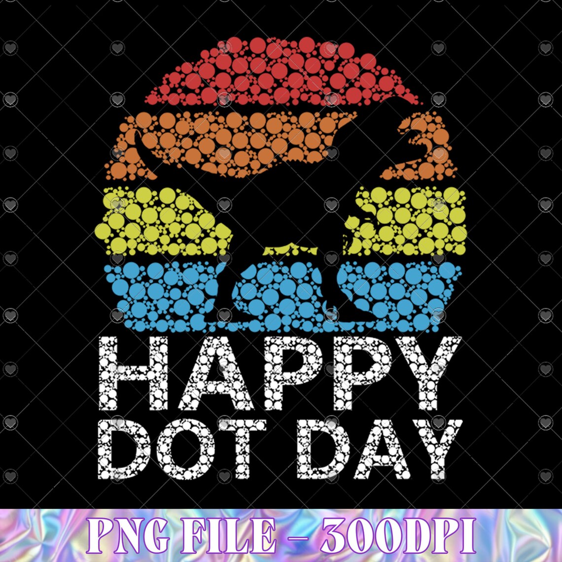 Happy Dot Day Png, Dot Day Hippie Png, Vintage Dinosaur Png ...
