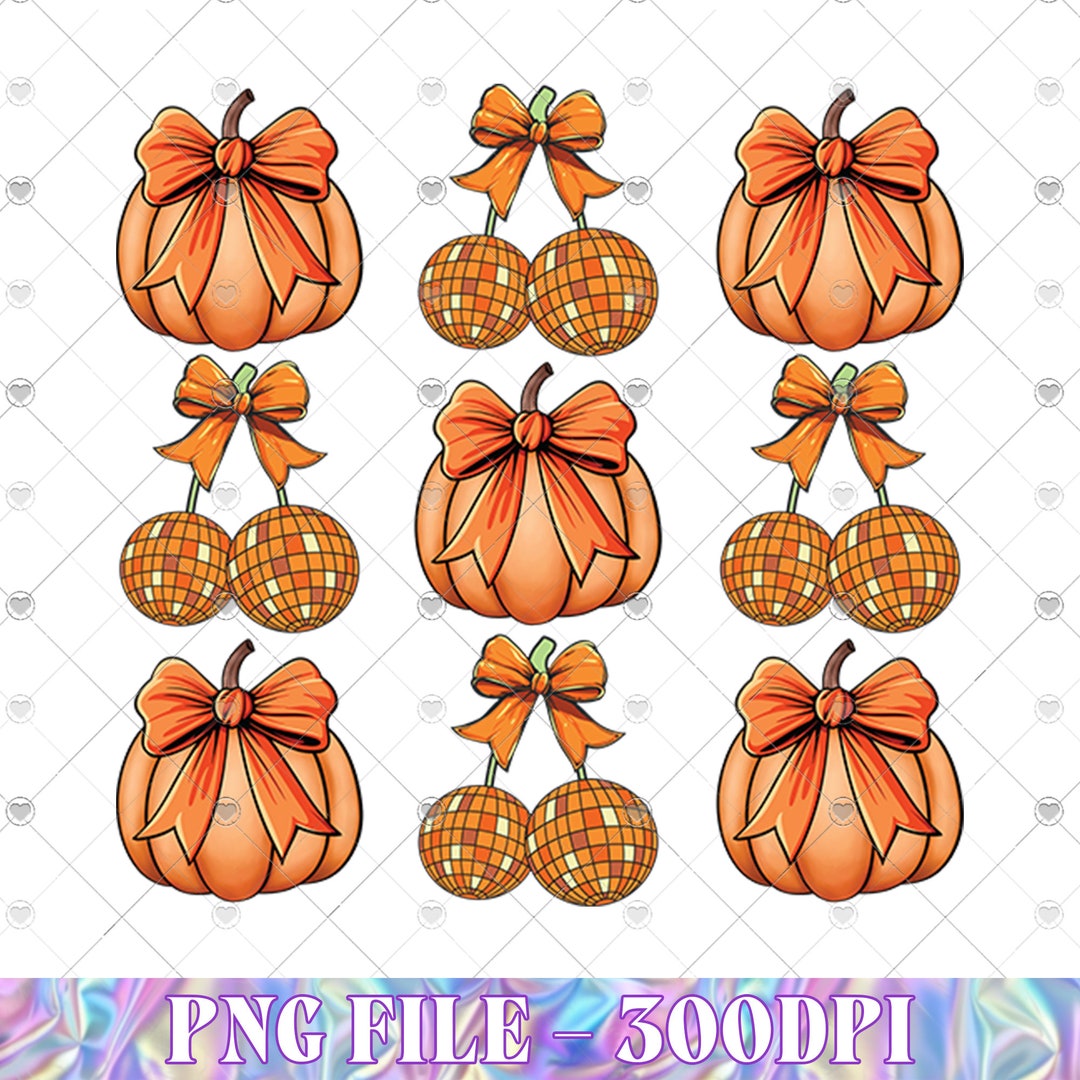 Coquette Pumpkin Png, Pumpkin Disco Png, Autumn Pumpkin, Fall Season ...