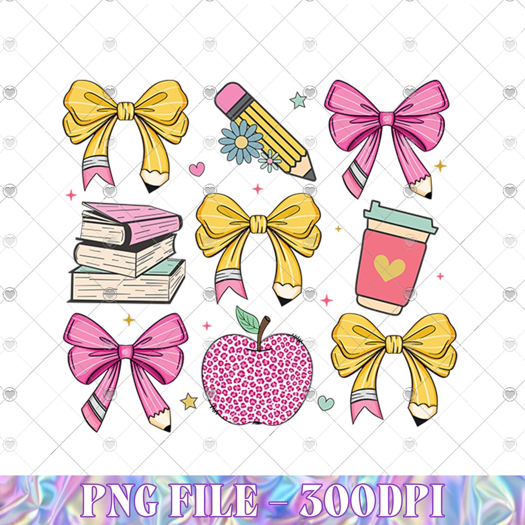 Coquette Teacher Png,pencil Coquette Png,teacher Life,back to School ...