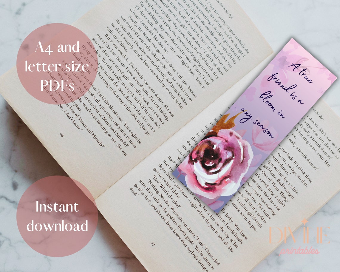 Friendship Quotes Printable Bookmarks, Downloadable PDF Containing 3 ...