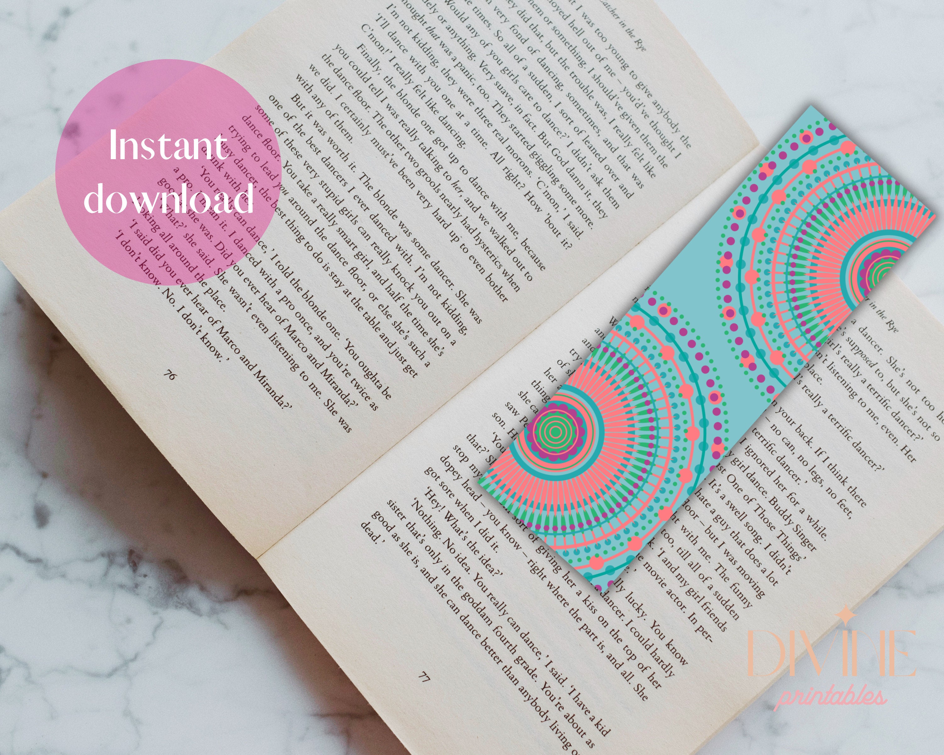 Printable Mandala Bookmarks, Downloadable Pdfs Containing 6 Designs for ...