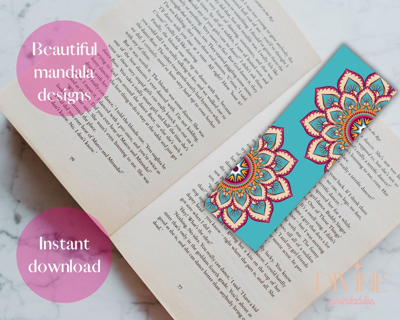 Printable Mandala Bookmarks, Downloadable Pdfs Containing 6 Designs for ...