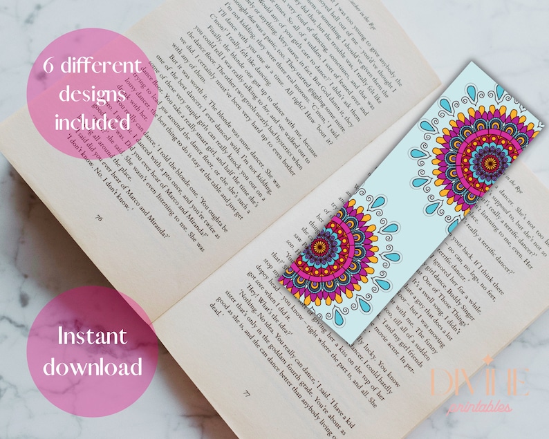 Printable Mandala Bookmarks Downloadable Pdfs Containing 6 - Etsy