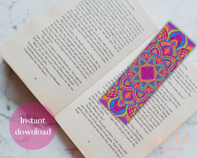 Printable Mandala Bookmarks, Downloadable Pdfs Containing 6 Designs for ...