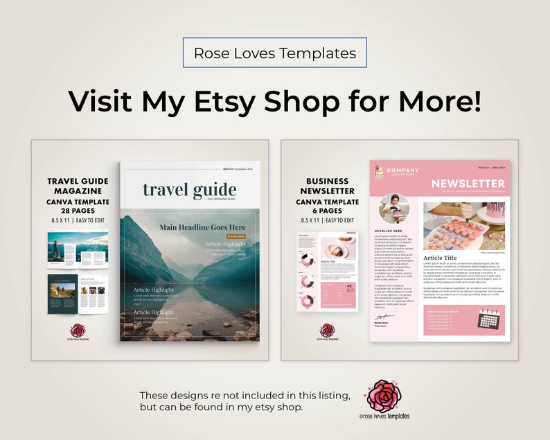 Editable Business Newsletter Template: 6-page Canva Layout (8.5x11) - Etsy