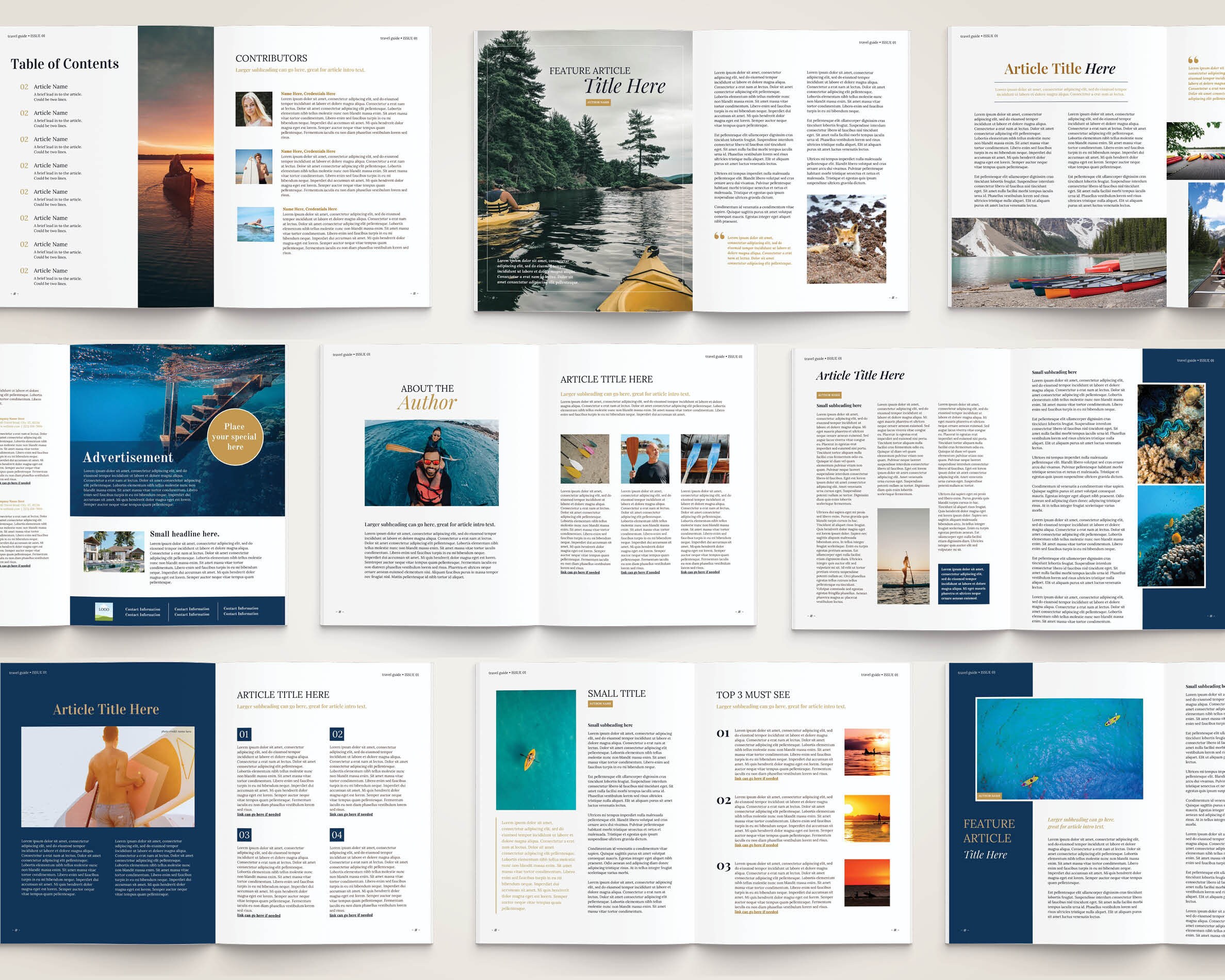 Travel Magazine Template, Ebook Template Canva, Travel Guide Blogger ...