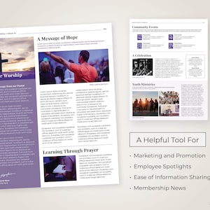 Editable Church Newsletter Template: Parish News Bulletin (canva) - Etsy