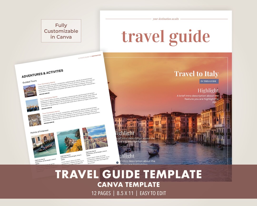 Travel Guide Ebook Template, Italy Travel Guide Lead Magnet ...