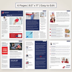 Medical Newsletter Template: Doctor Office, Editable Canva (8.5"x11 ...