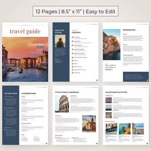 Travel Guide Ebook Template, Italy Travel Guide Lead Magnet ...