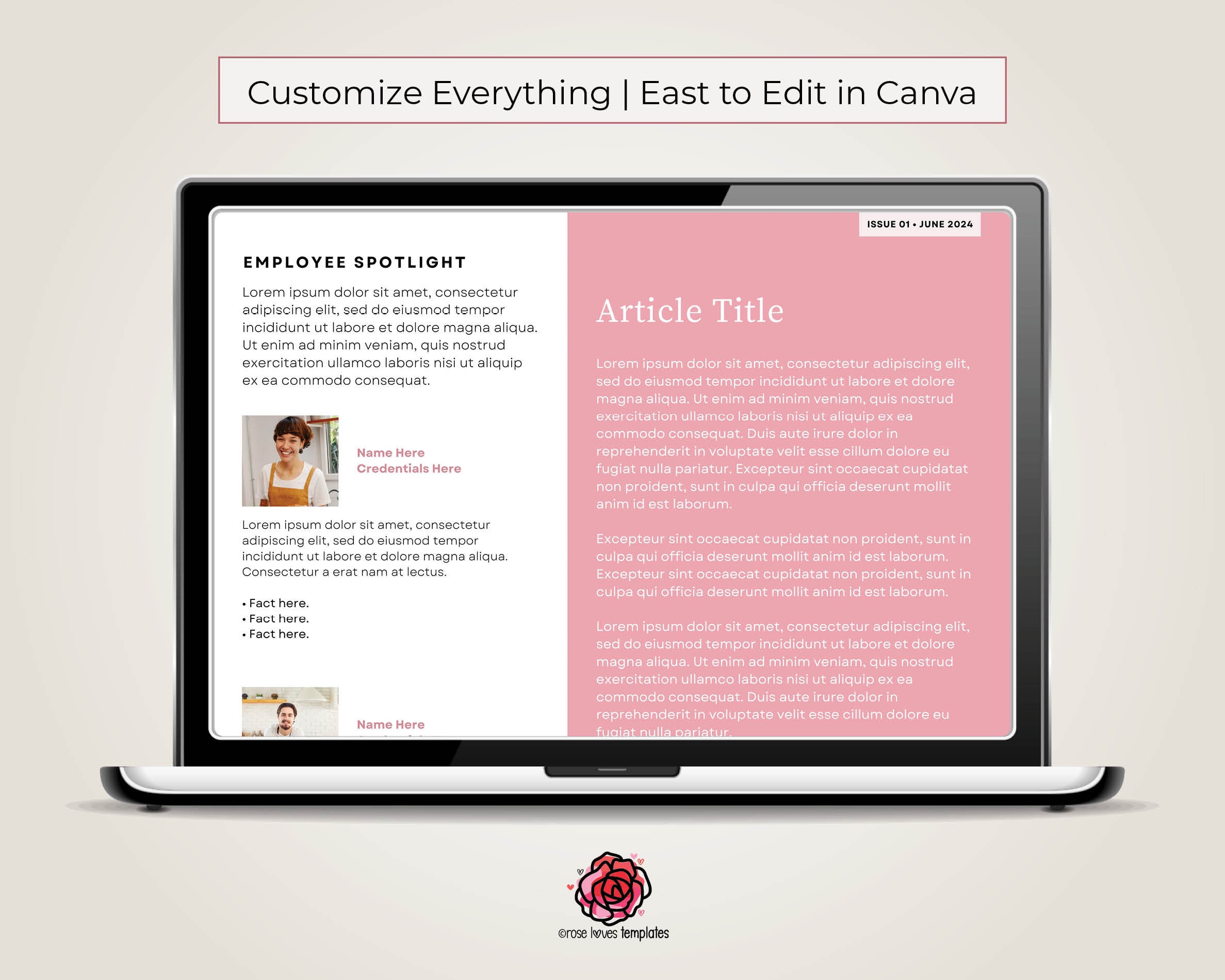 Bakery Business Newsletter Template, Canva Newsletter Template Editable ...