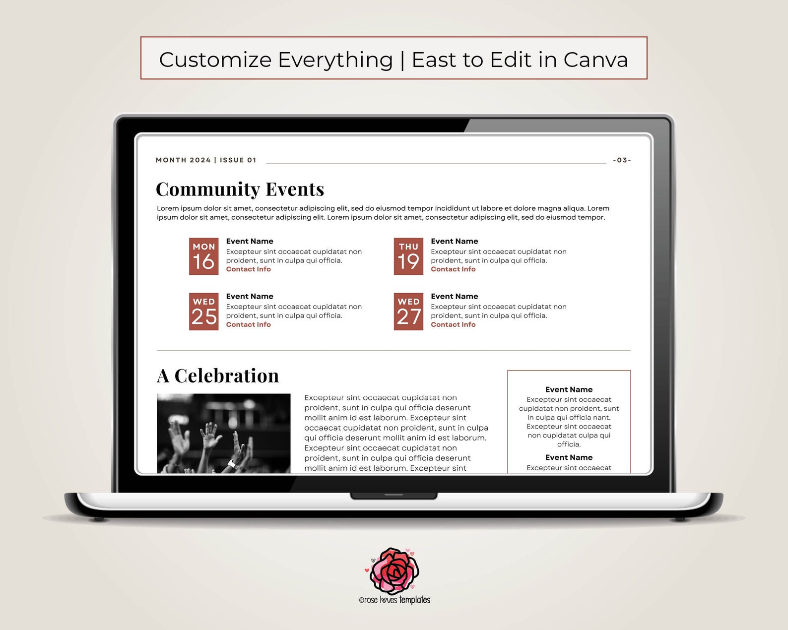 Editable Church Newsletter Template: Parish News Bulletin (canva) - Etsy