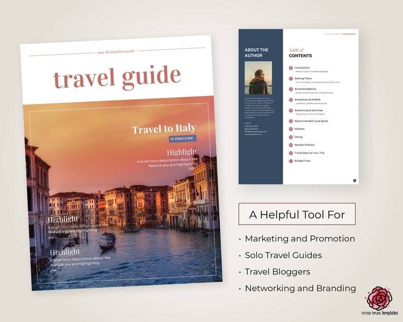 Travel Guide Ebook Template, Italy Travel Guide Lead Magnet ...