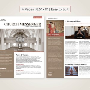 Editable Church Newsletter Template: Parish News Bulletin (canva) - Etsy