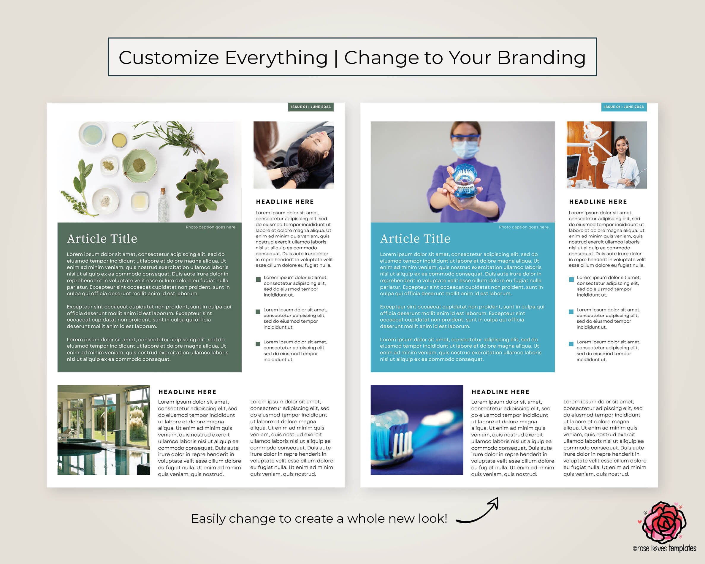 Medical Spa Newsletter Template, Canva Newsletter Template Editable ...