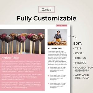 Bakery Business Newsletter Template: Editable Cafe Brochure (canva) - Etsy