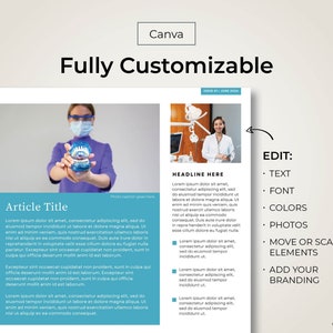 Dental Office Newsletter Template: Editable Canva Layout (8.5x11) - Etsy