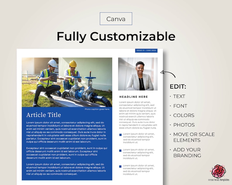 Editable Business Newsletter Template: 6-page Canva Layout (8.5x11) - Etsy