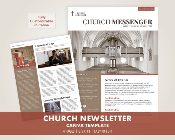 Free Church Newsletter Template Communication Resources