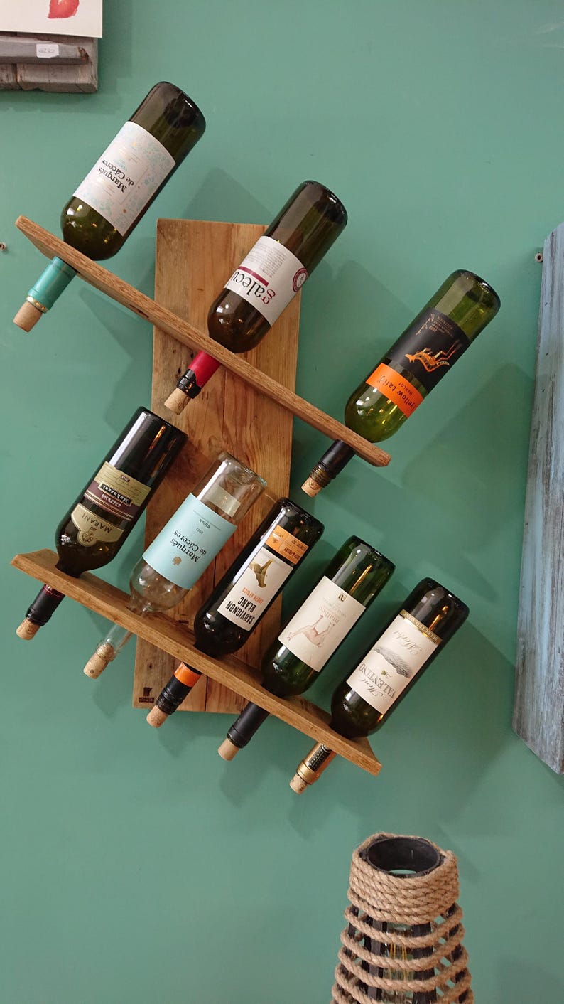 Repurposed Pine Wall-mounted Bottle Rack - Etsy
