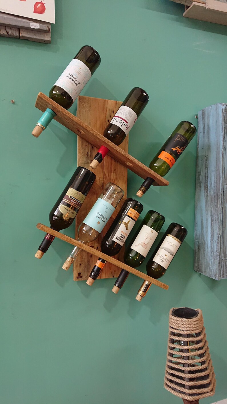 Repurposed Pine Wall-mounted Bottle Rack - Etsy
