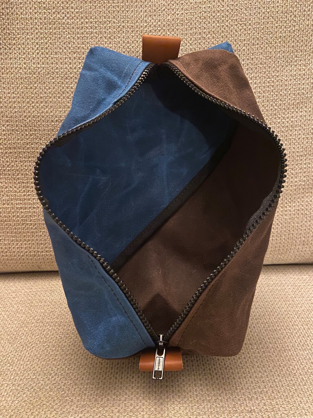 Dopp Kit Waxed Canvas Two-tone Lifetime Guarantee - Etsy