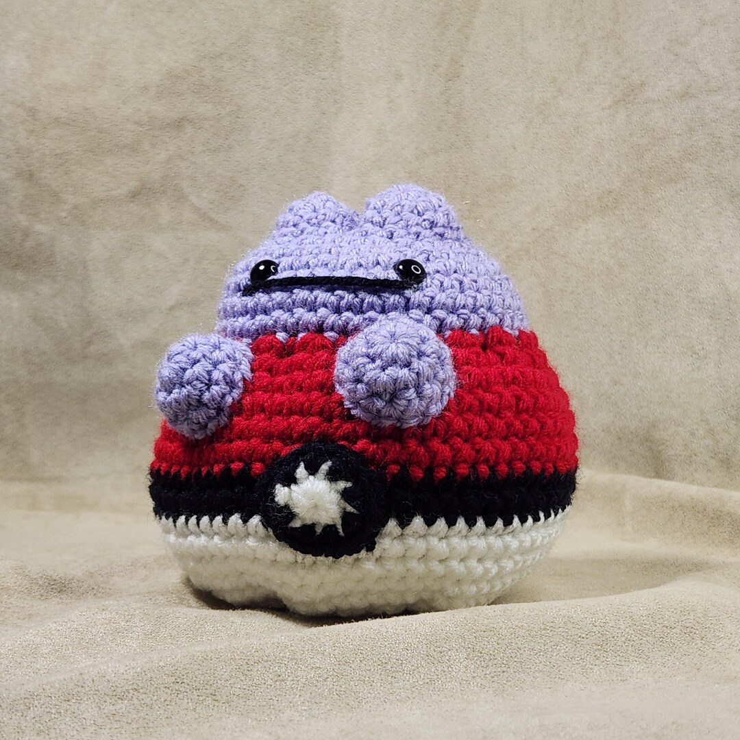 Crochet Small Purple Ditto Plush Toy, Pokemon Plush, Crochet Pokeball ...
