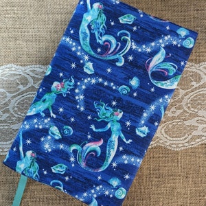 Mermaid Adjustable Fabric Book Cover - Etsy