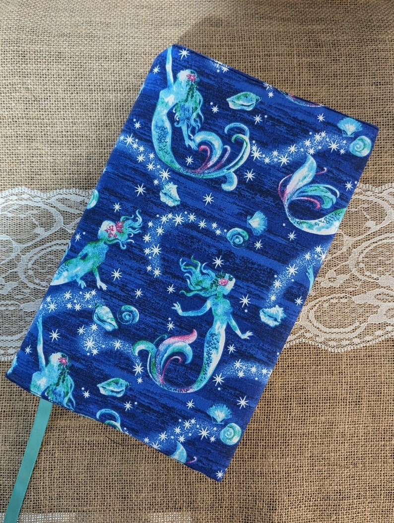 Mermaid Adjustable Fabric Book Cover - Etsy