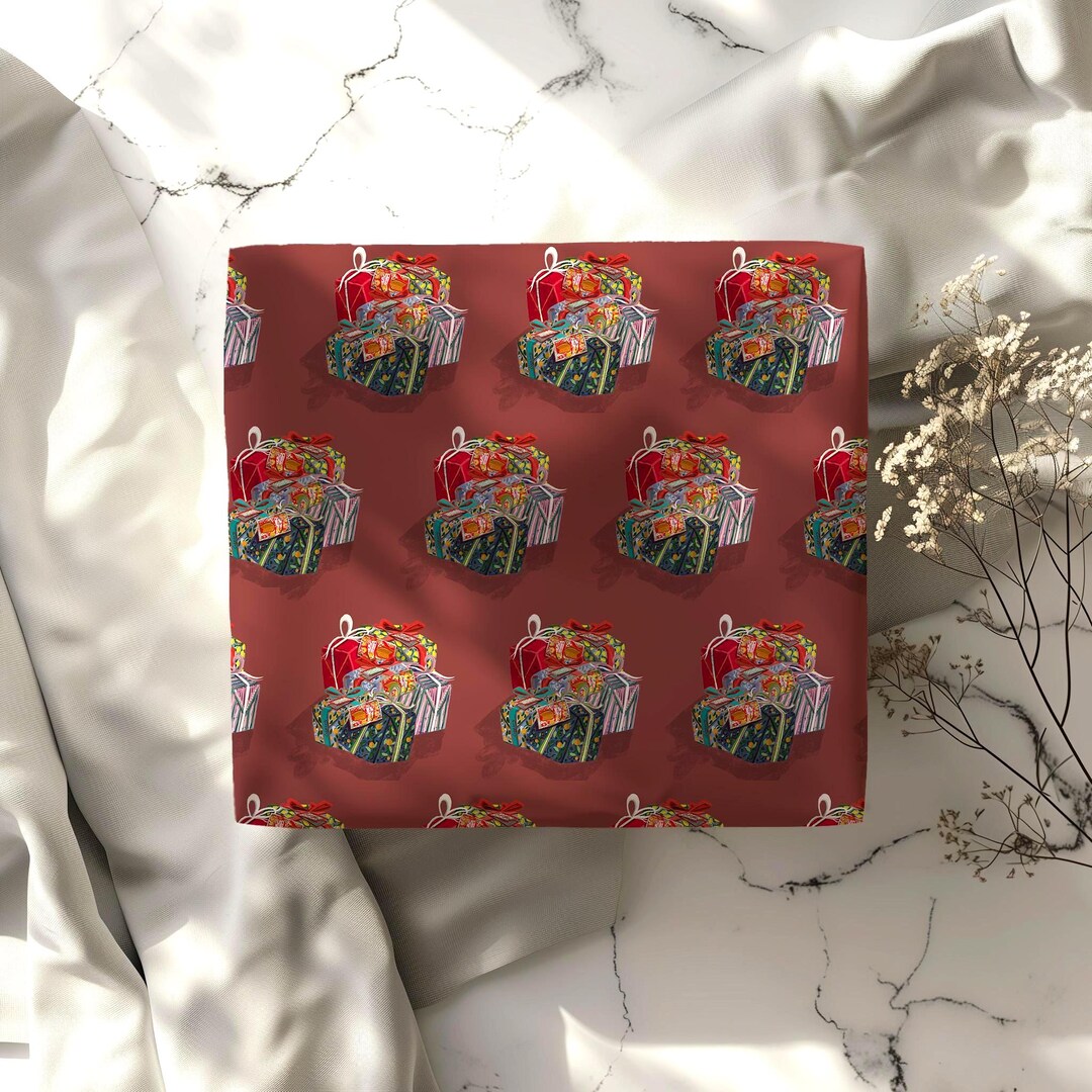 Panettone Christmas Gift Wrap: Elegant Italian Holiday, Set of 3 Sheets ...