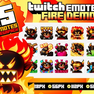 Fire Demon Twitch Emotes for Streamers Male Emotes, Gamer Emotes ...
