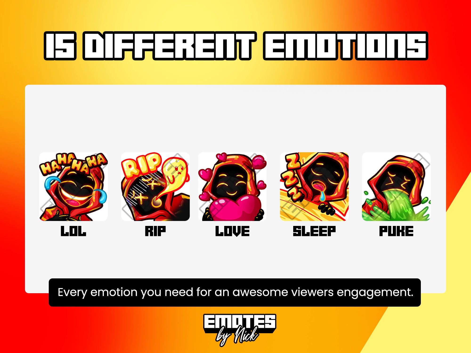 Neon Fire Mask Sub Emotes for Streamers - Gamer Emotes, Streamer Emotes ...