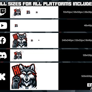 Wolf Sub Emotes for Streamers - Gamer Emotes, Streamer Emotes ...