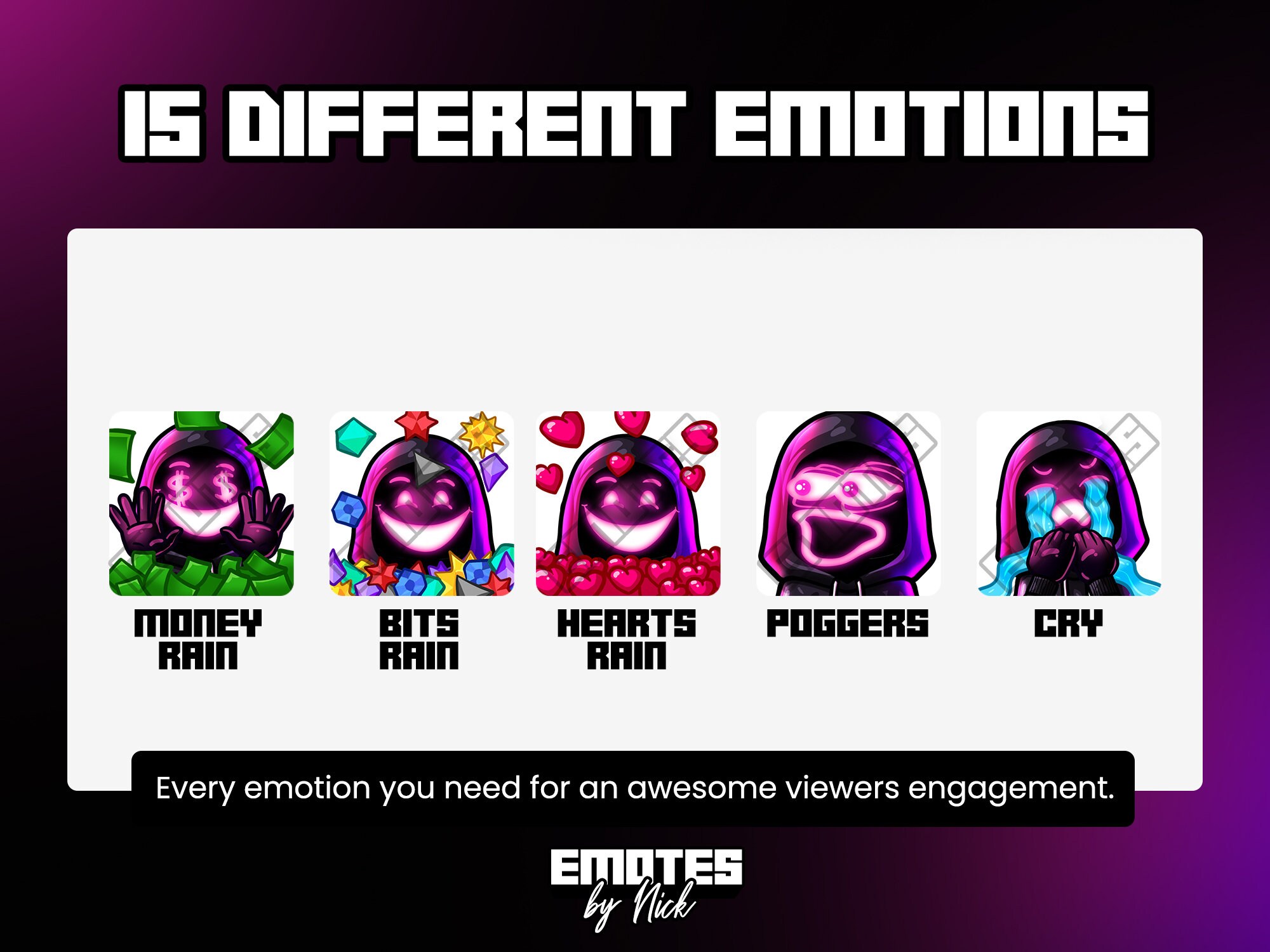 Purple Neon LED Hoodie Sub Emotes Gamer Emotes, Streamer Emotes ...