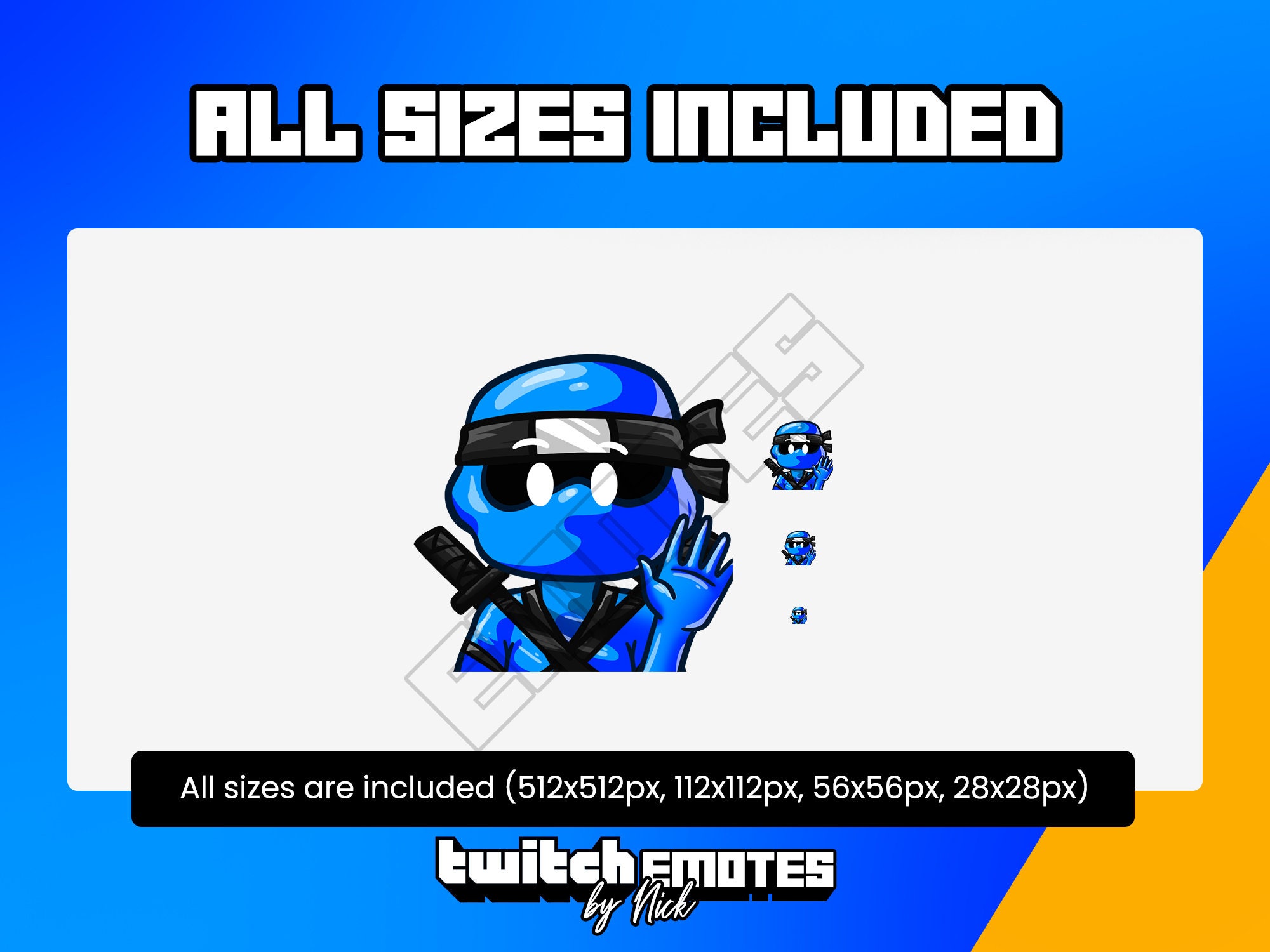 Blue Ninja Twitch Emotes for Streamers Male Emotes Gamer - Etsy